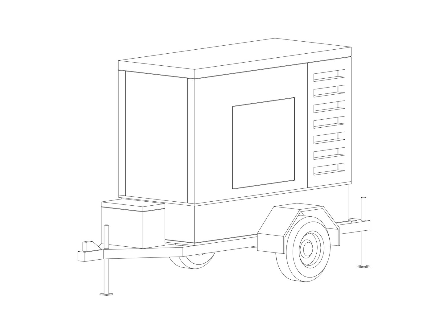 3D Model Towable Mobile Generator - Revit Family - TurboSquid 1823131