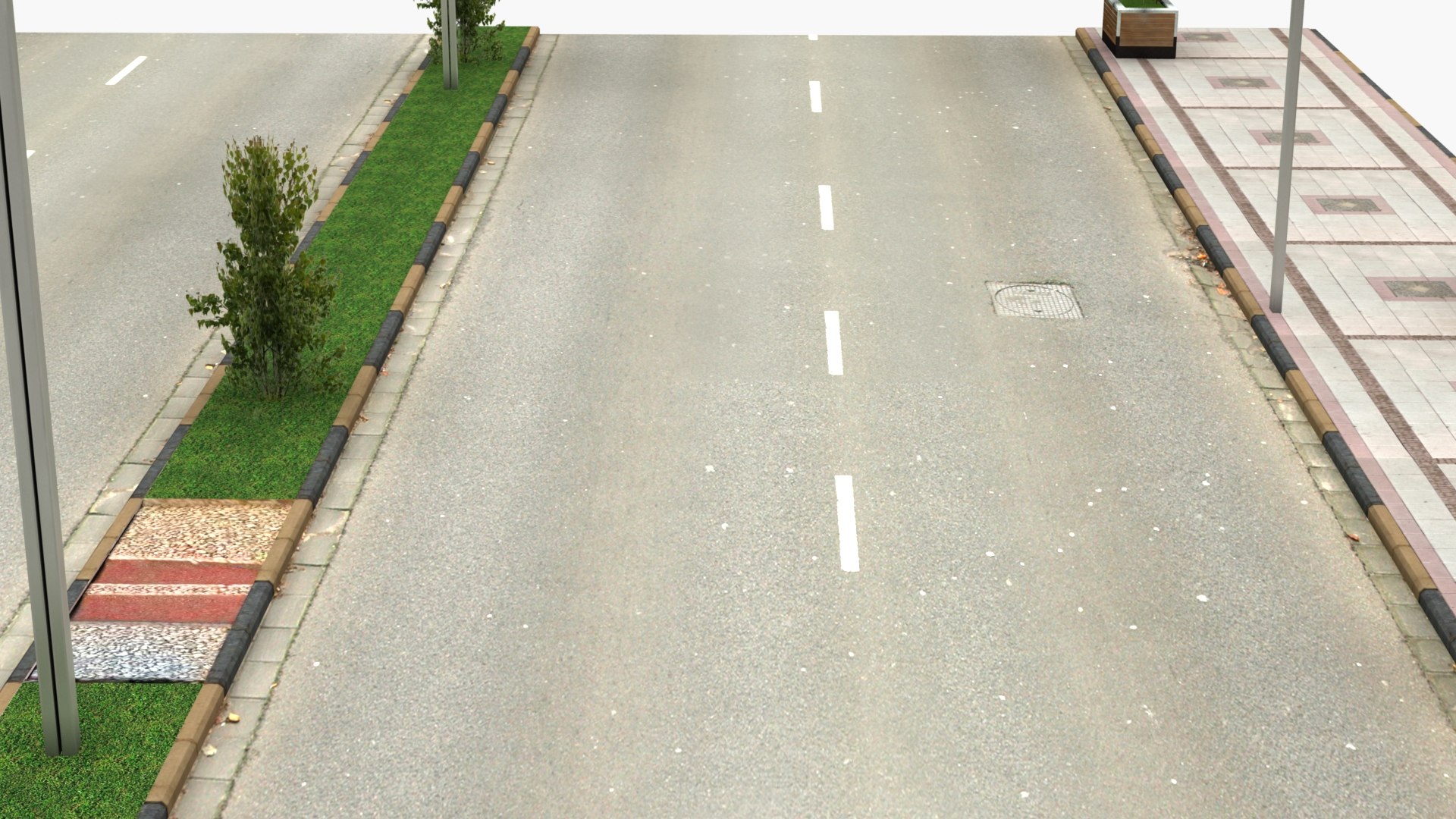 3D Model Sidewalk Road Walk - TurboSquid 1231942