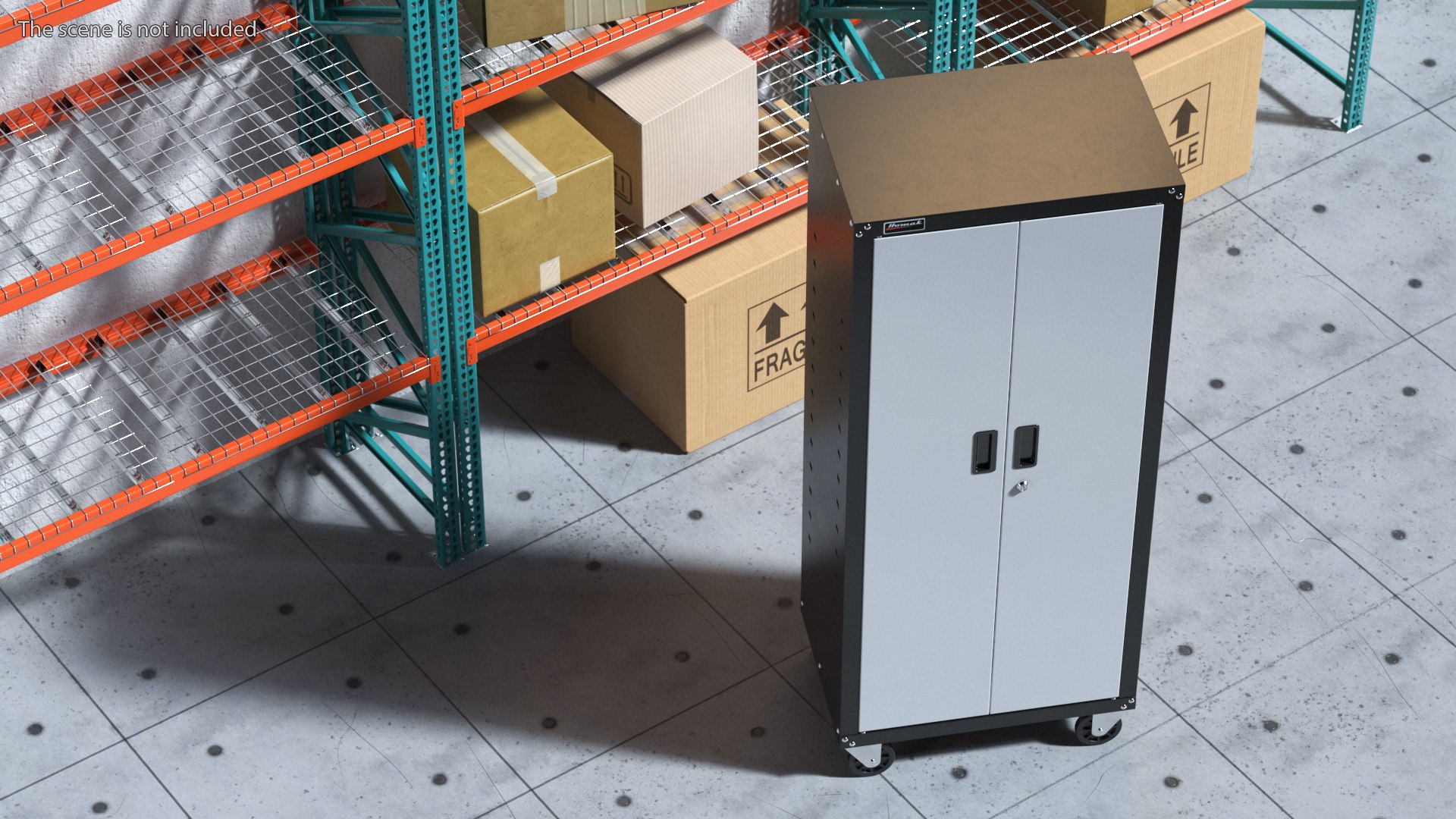 Grey Freestanding Garage Cabinet 3D Model - TurboSquid 2091425