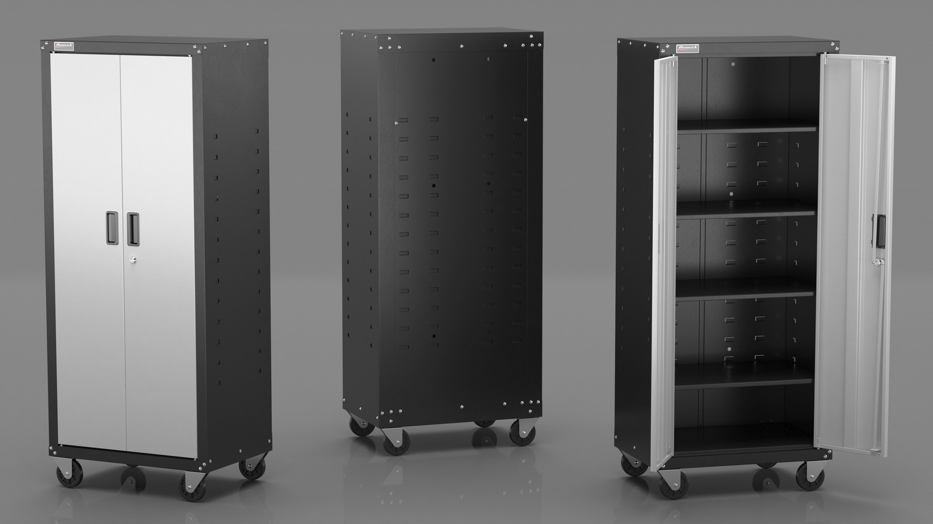 Grey Freestanding Garage Cabinet 3D Model - TurboSquid 2091425