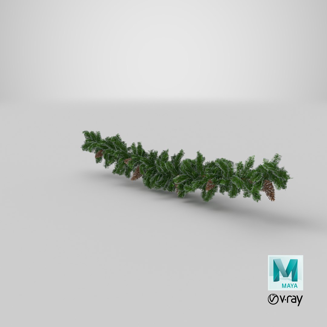 3D garland frosted short - TurboSquid 1350825