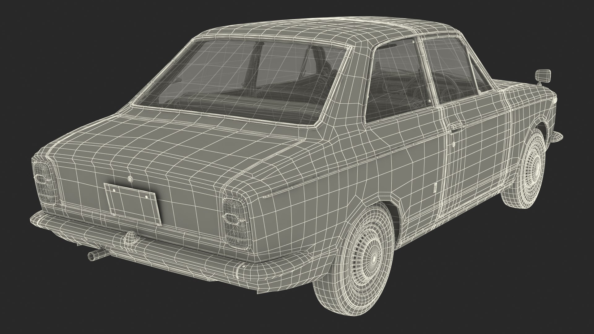 Vintage Beige Japanese Car Rigged For Maya 3D - TurboSquid 2146165