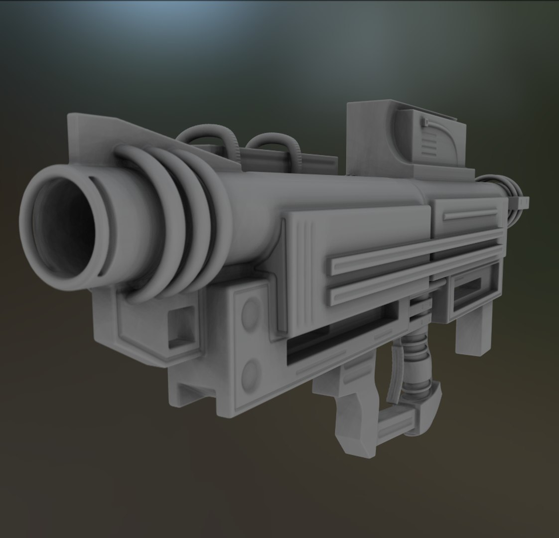 3d heavy blaster gun model