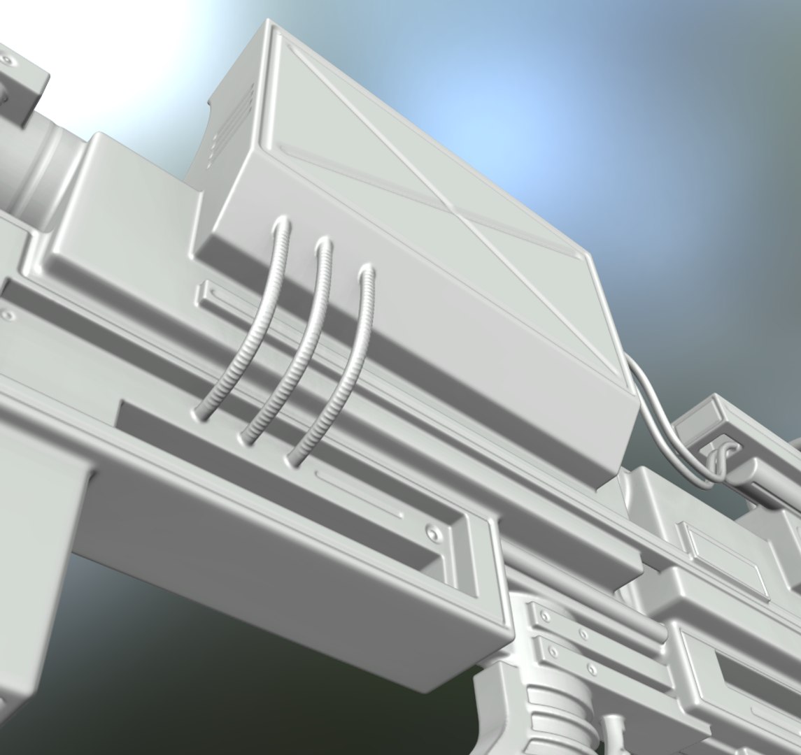 3d heavy blaster gun model