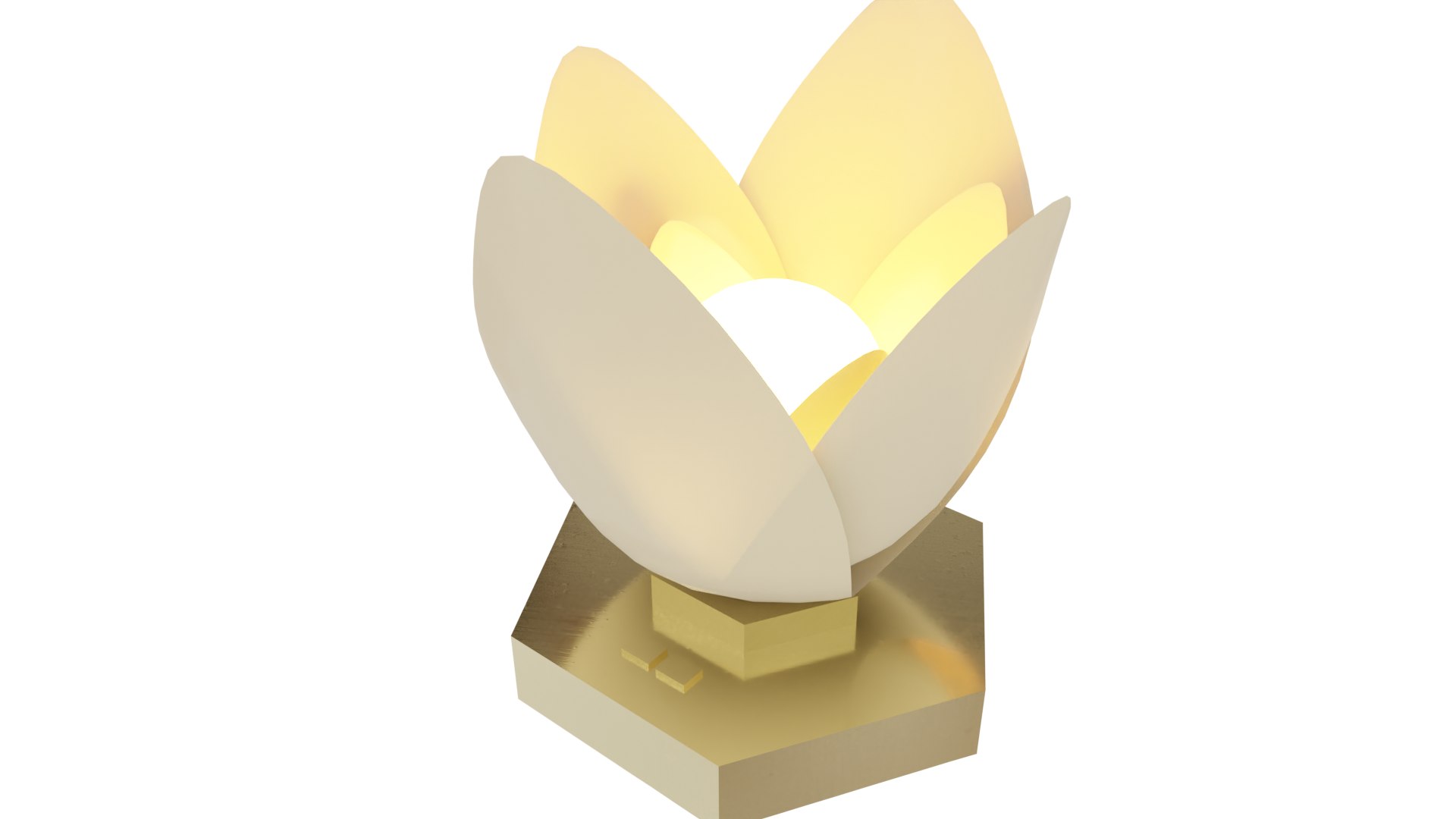 3D Gold Lotus Lamp Model - TurboSquid 1966021