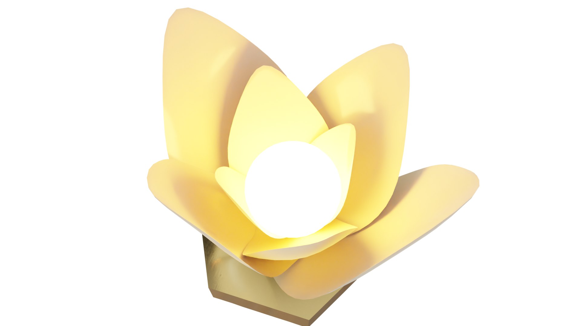 3D Gold Lotus Lamp Model - TurboSquid 1966021