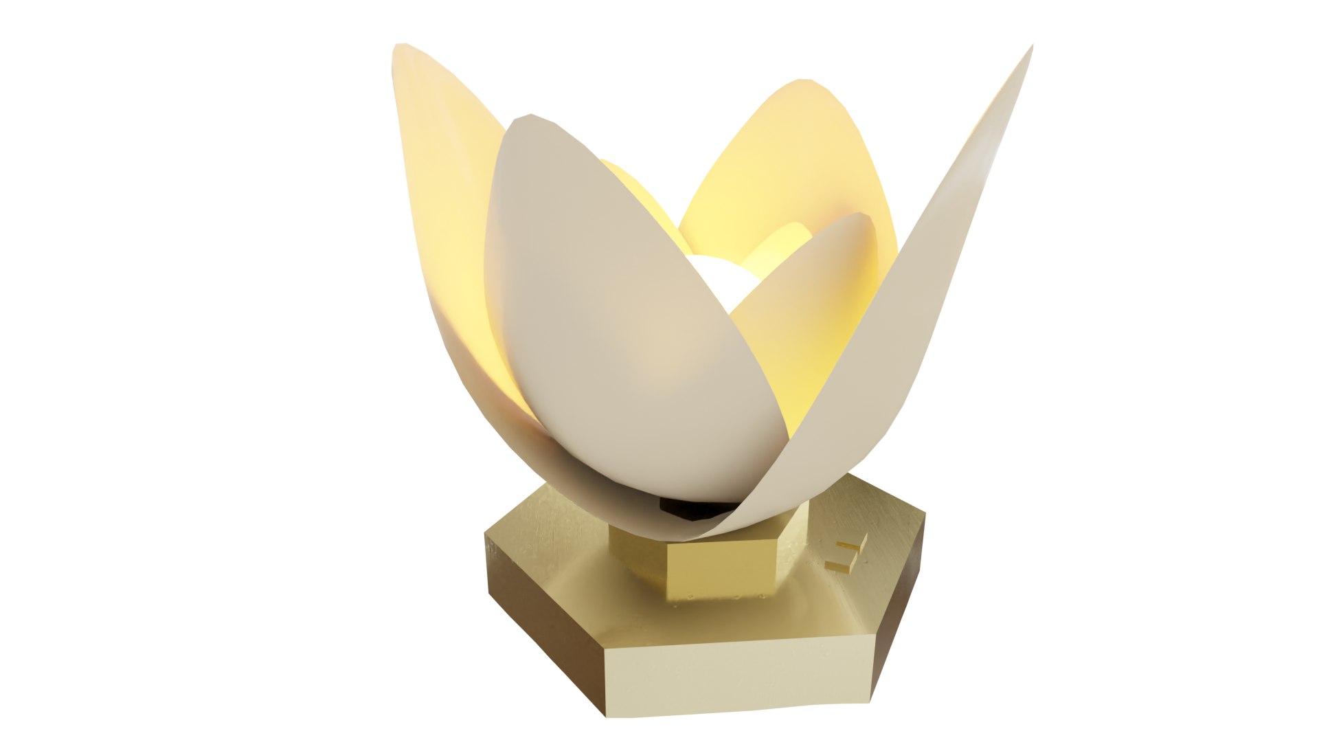 3D Gold Lotus Lamp Model - TurboSquid 1966021