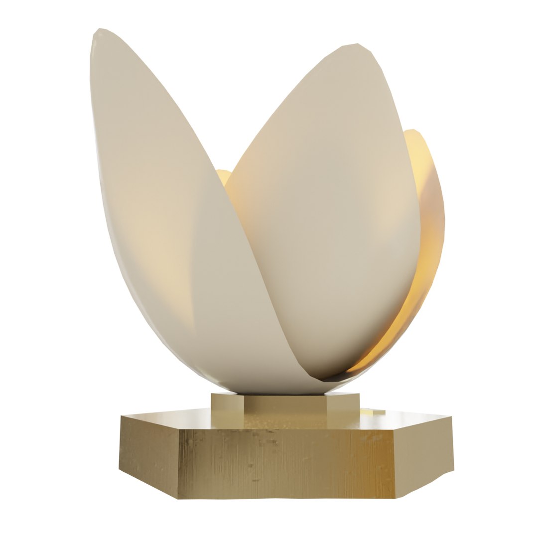 3D Gold Lotus Lamp Model - TurboSquid 1966021