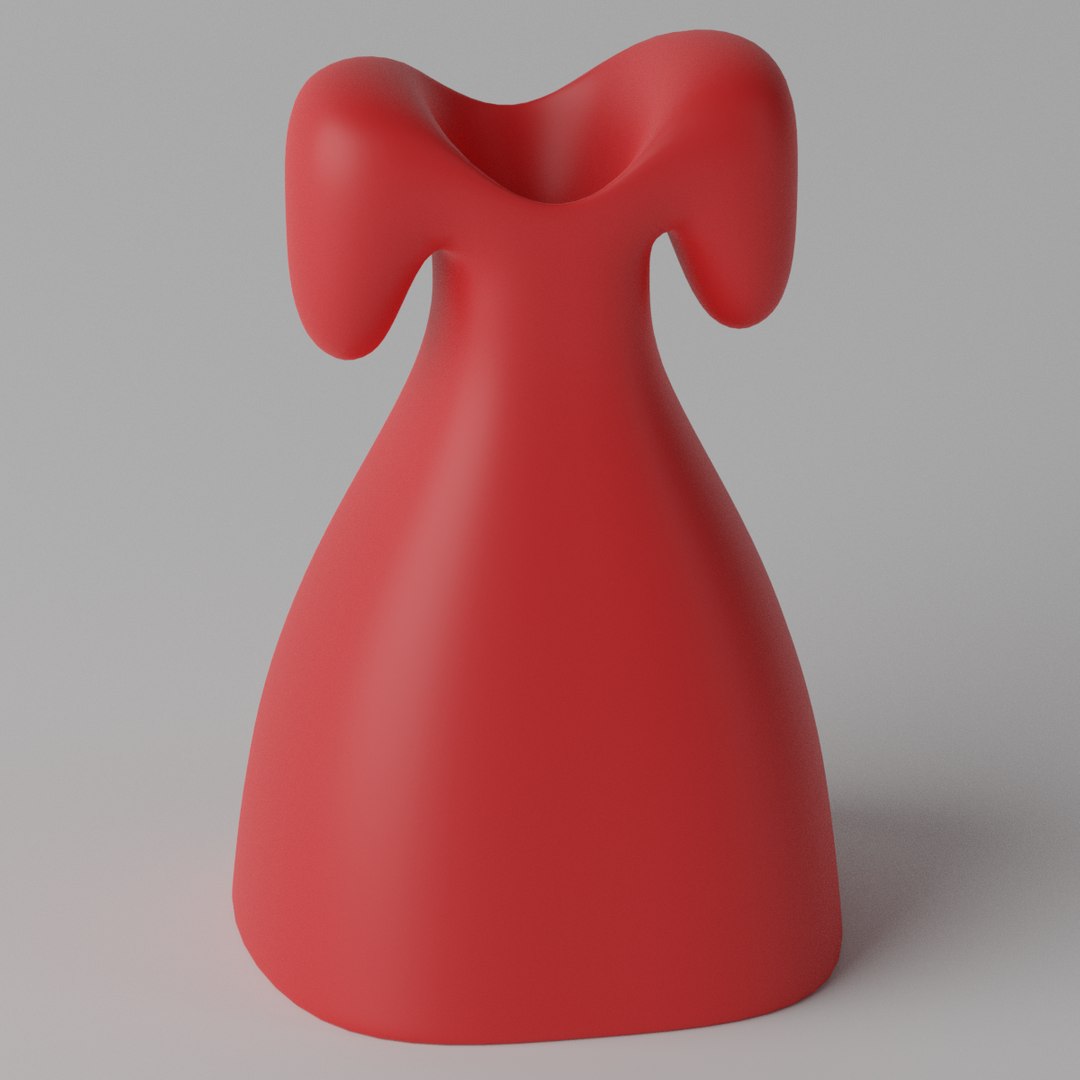 3D Cartoon Red Dress - TurboSquid 2093892