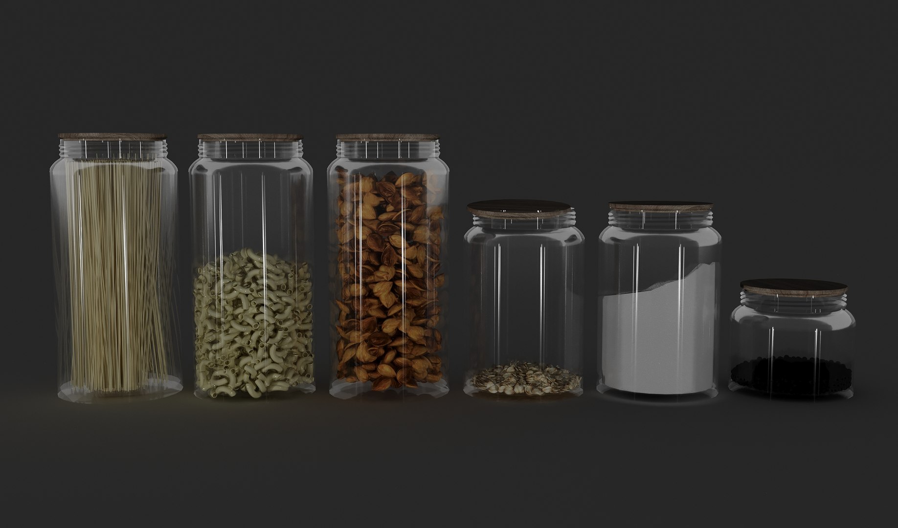 Kitchen set of jars 3D model - TurboSquid 1891893
