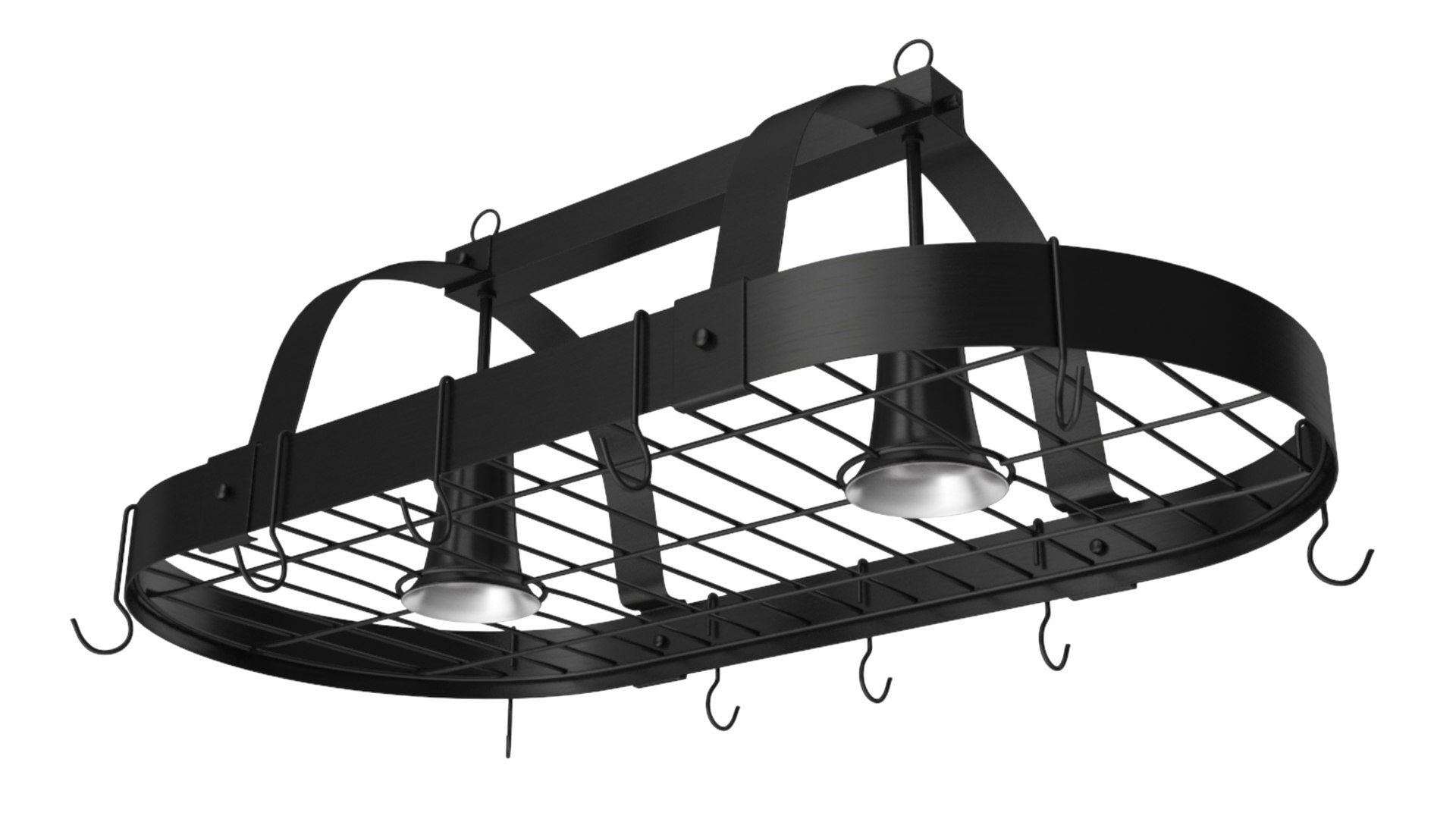 Ceiling Mount Pot Rack Hanging Storage Black model - TurboSquid 2154756