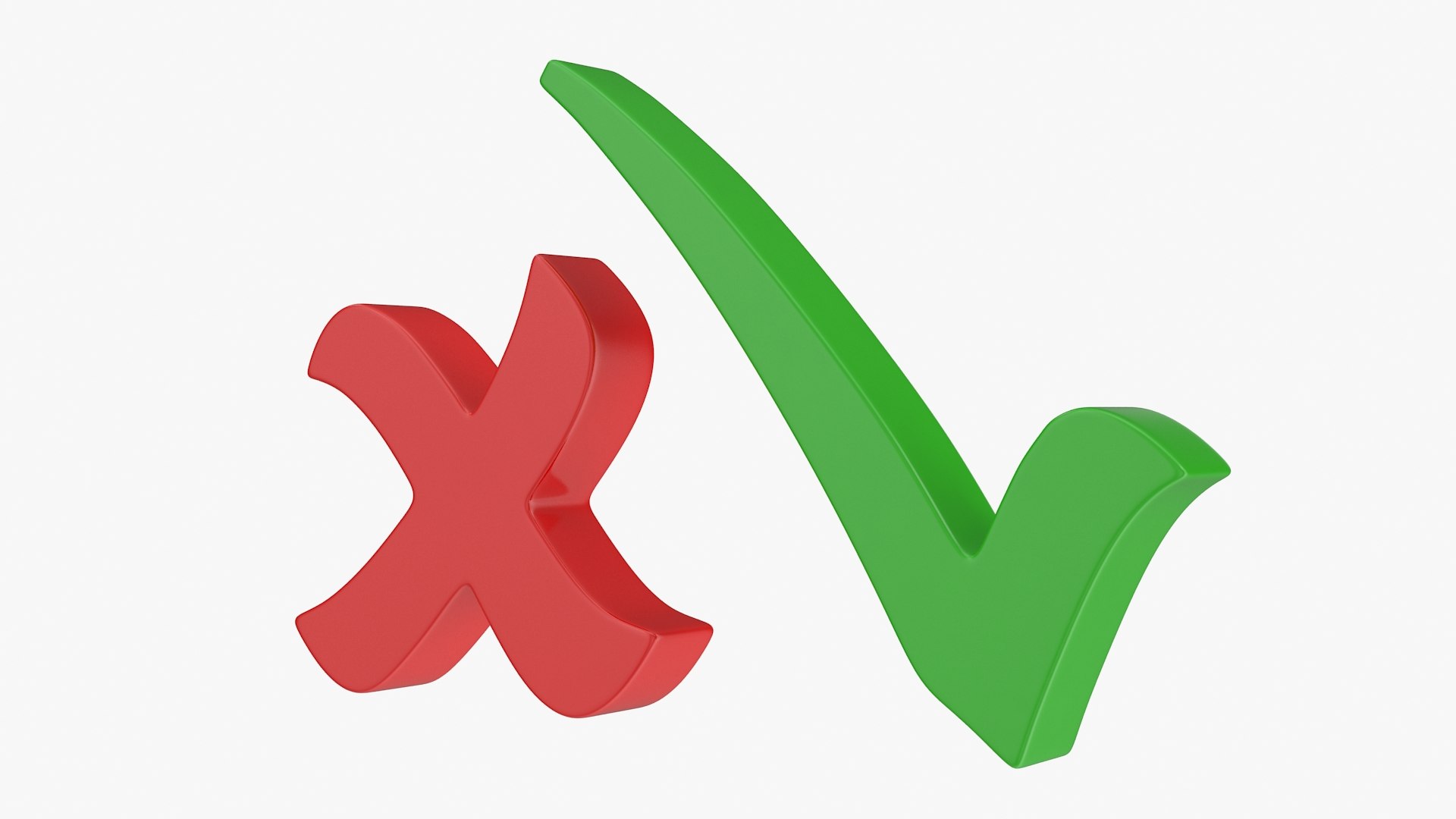 3D Check Mark Cross - TurboSquid 1641814
