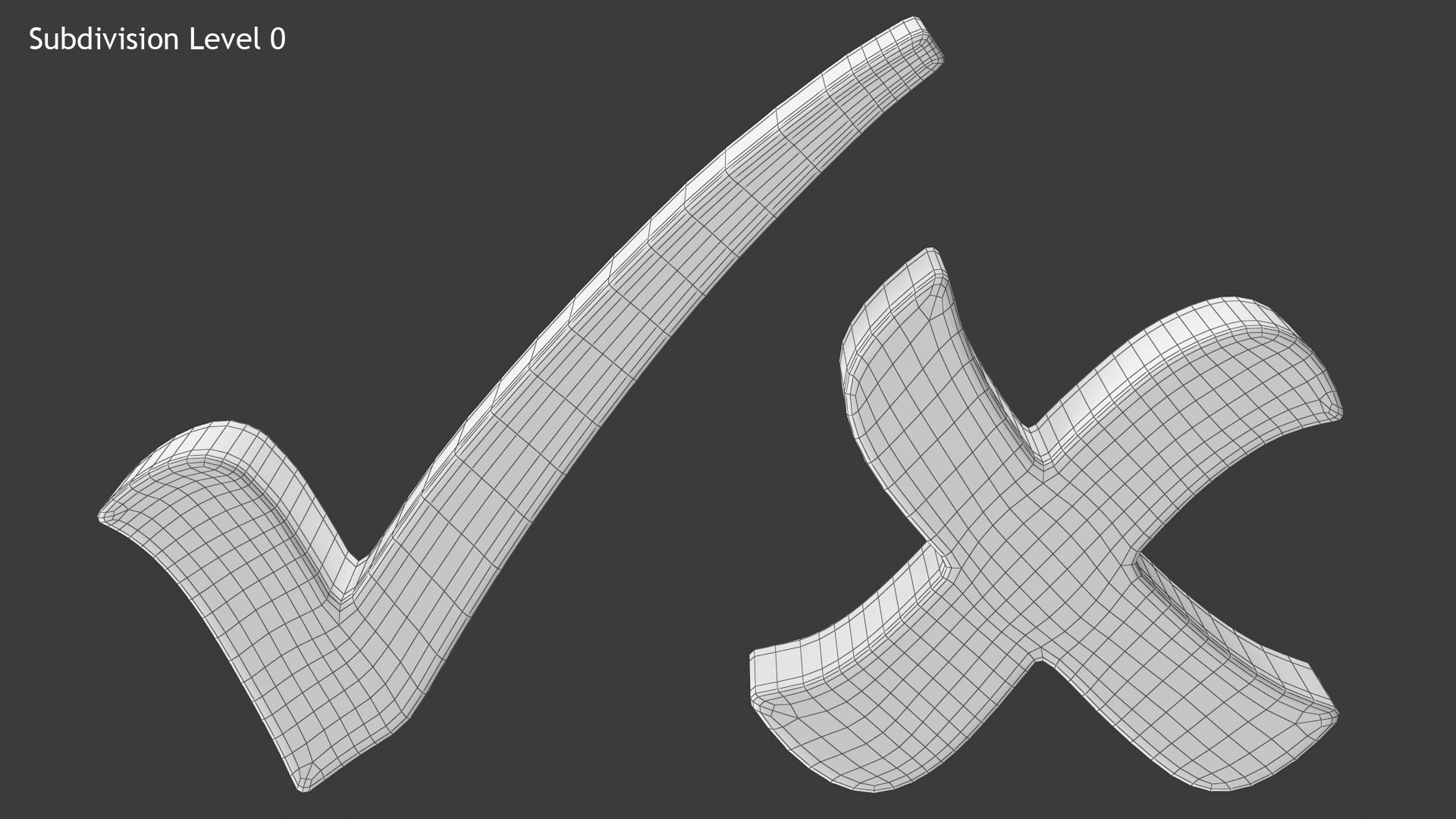 3D Check Mark Cross - TurboSquid 1641814
