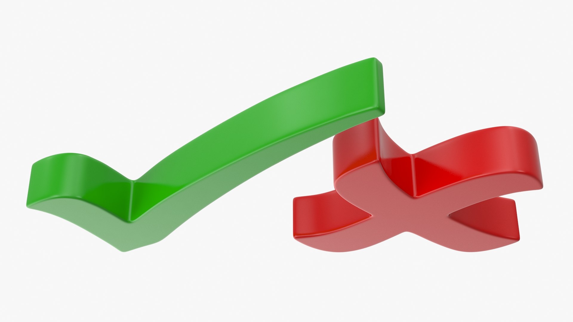 3D Check Mark Cross - TurboSquid 1641814