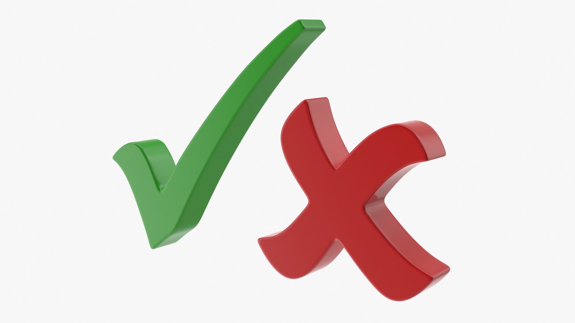3D Check Mark Cross - TurboSquid 1641814