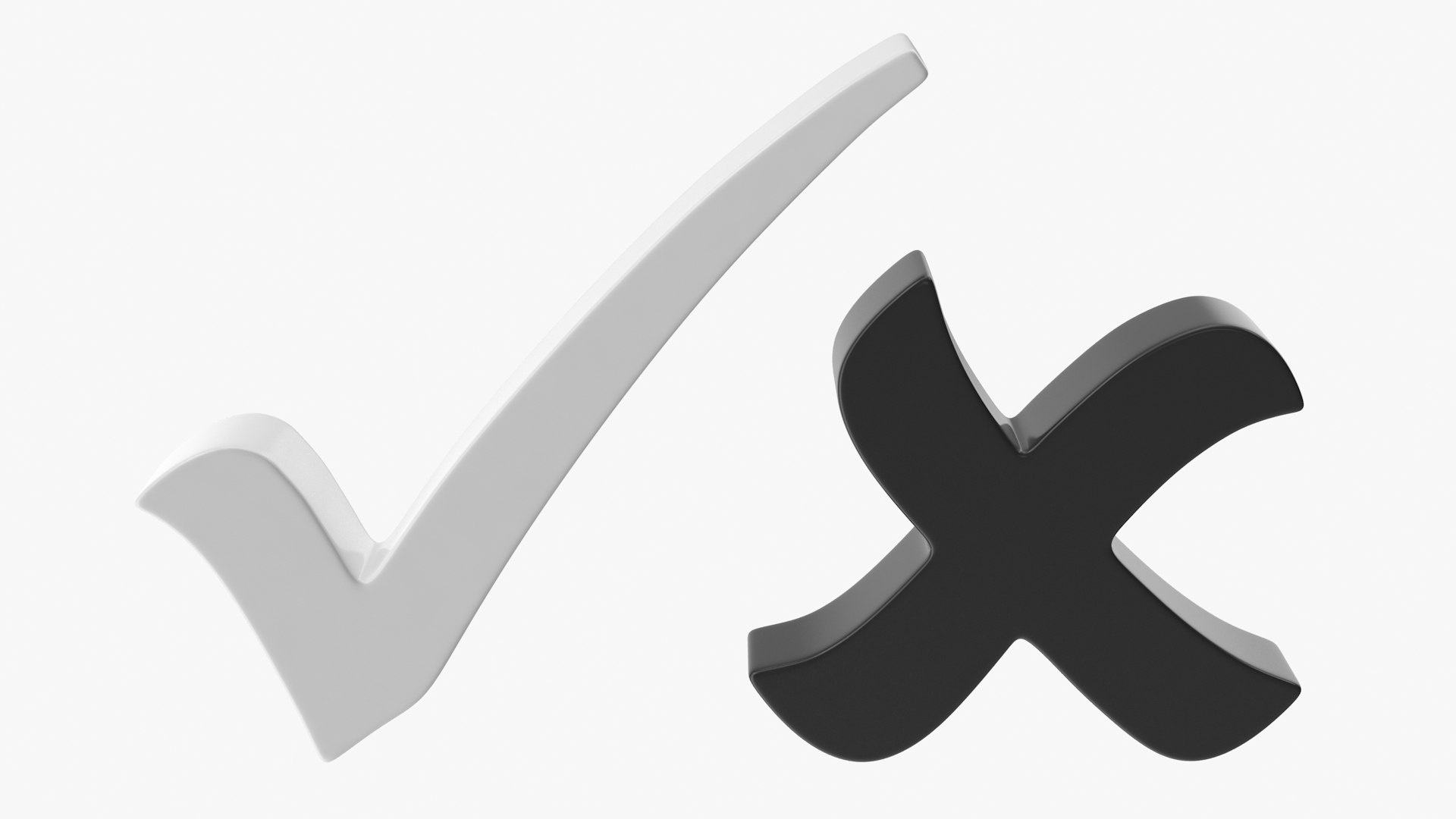 3D Check Mark Cross - TurboSquid 1641814