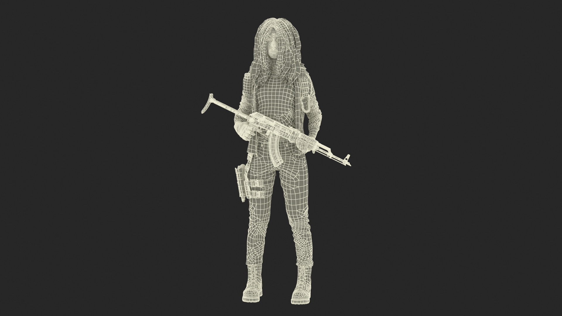 Female Post-Apocalyptic Survivor With Rifle 3D Model - TurboSquid 2354713
