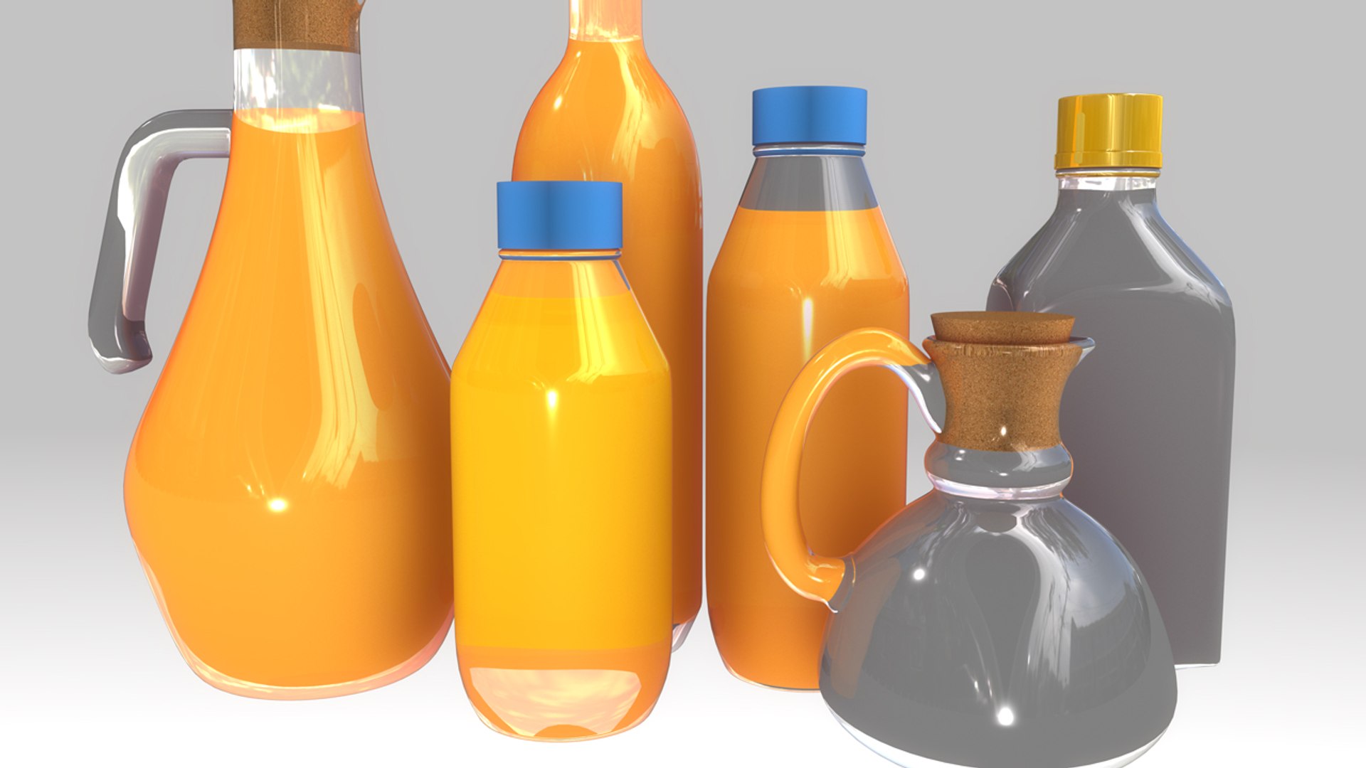 3d Model Bottles Cans