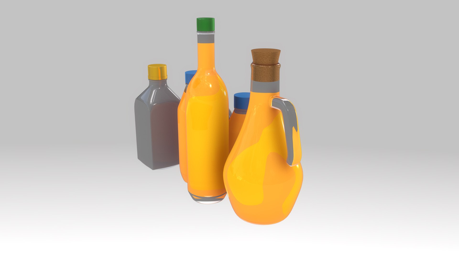 3d Model Bottles Cans