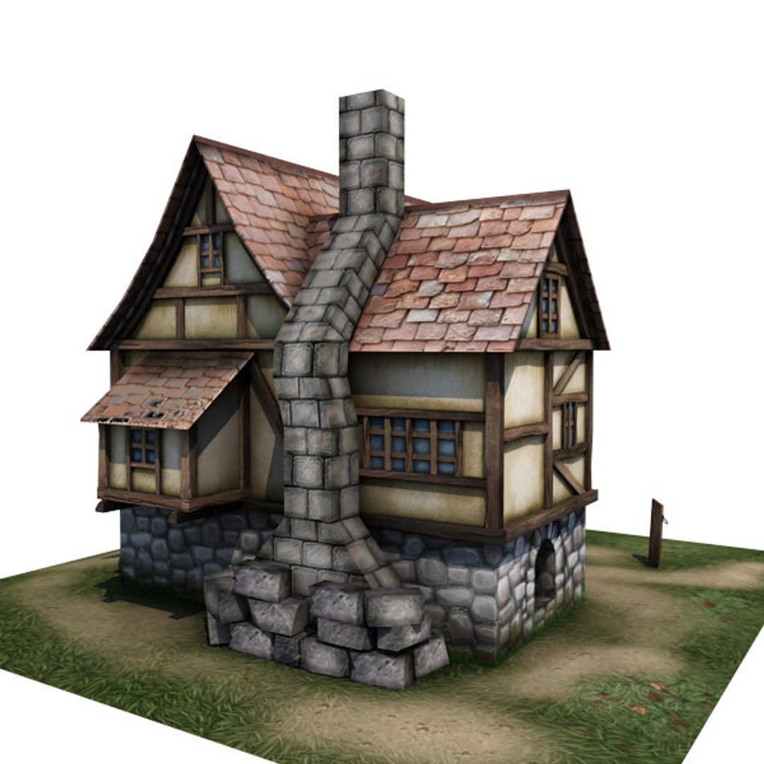 medieval house buildings 3d model