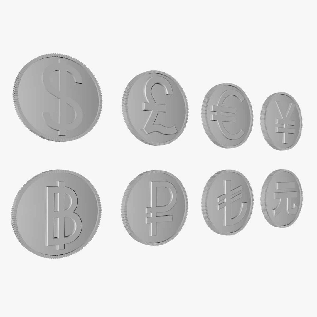 Money Symbol Icon Pack 3D Model - TurboSquid 2073709