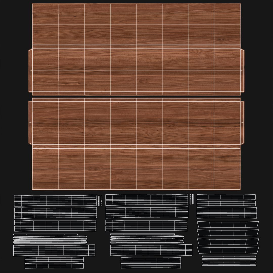 3D Dark Plank Table Set Model - TurboSquid 1573942