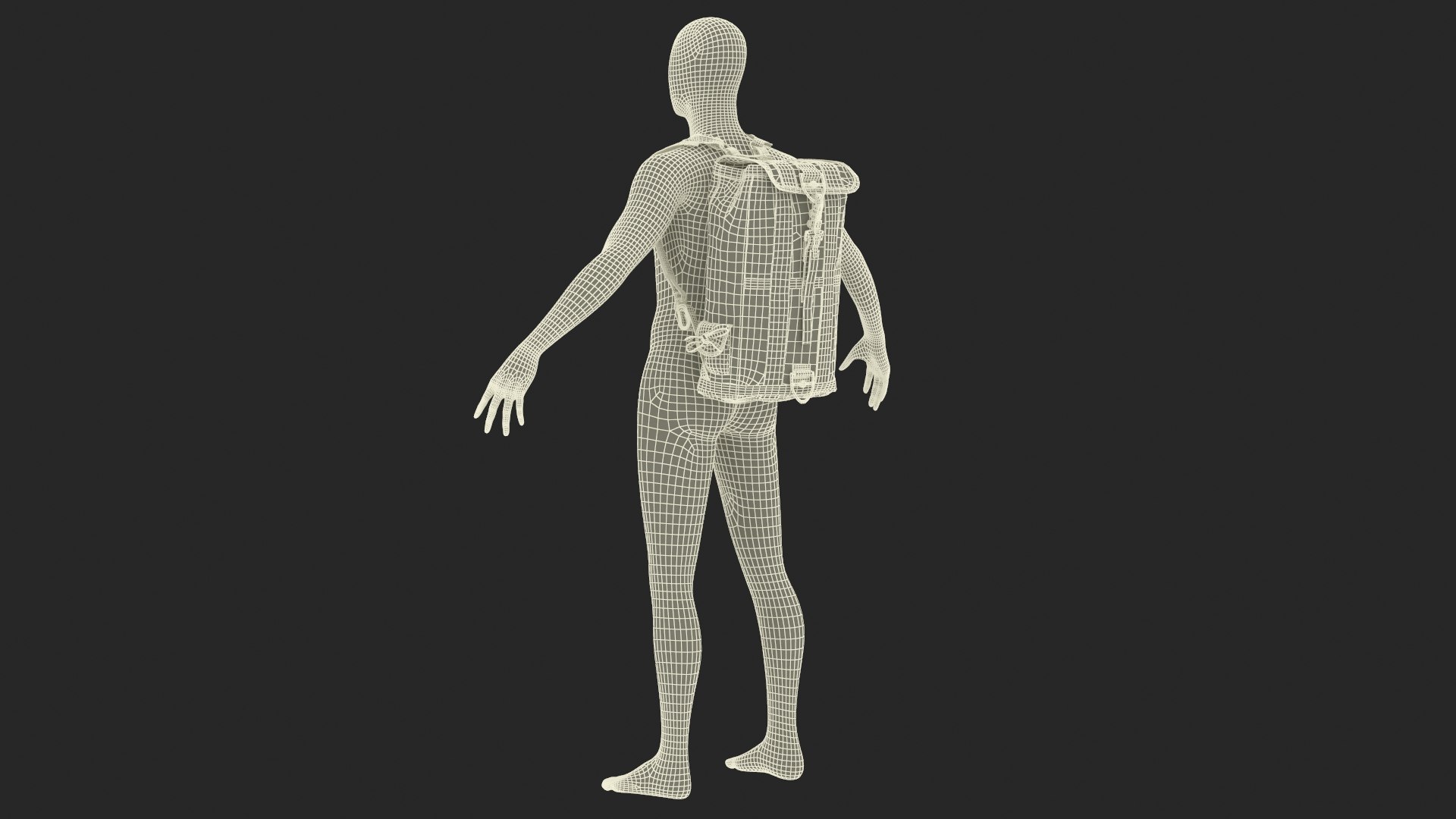 Parachute Flight Backpack Worn Black 3D model - TurboSquid 2084332