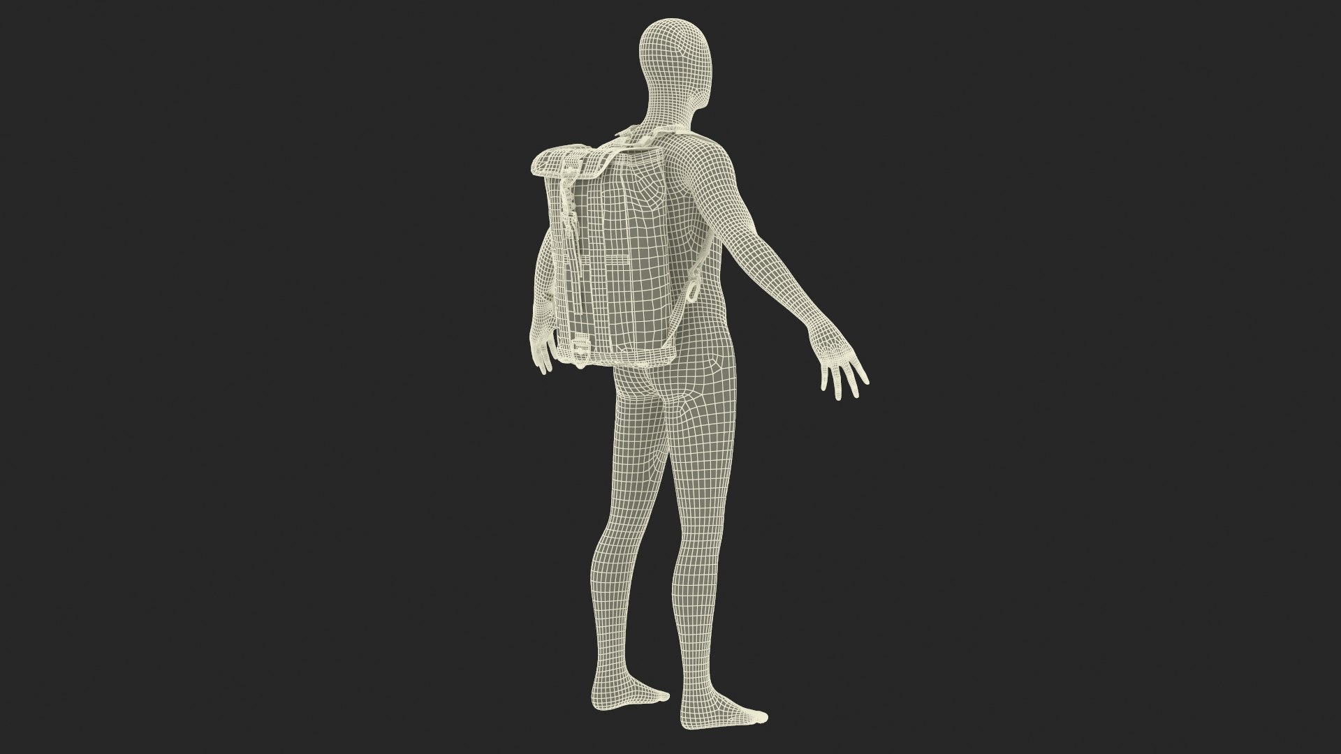 Parachute Flight Backpack Worn Black 3D model - TurboSquid 2084332