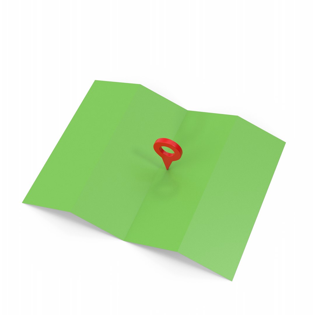 3D Map Paper And Pin - TurboSquid 2193320