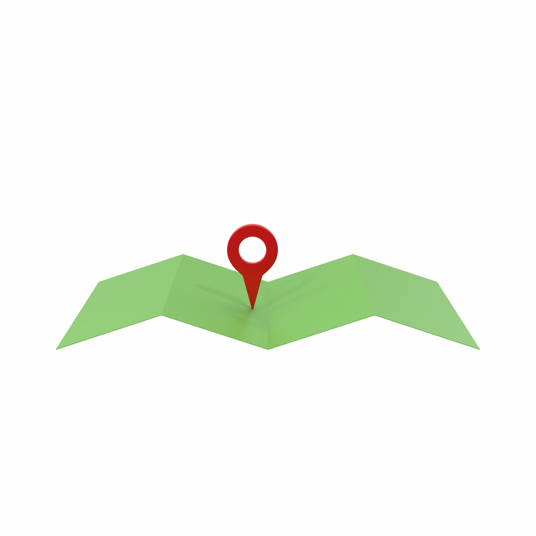 3D Map Paper And Pin - TurboSquid 2193320