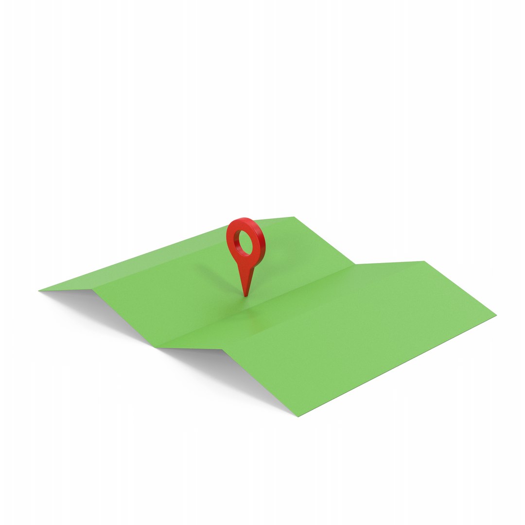 3D Map Paper And Pin - TurboSquid 2193320