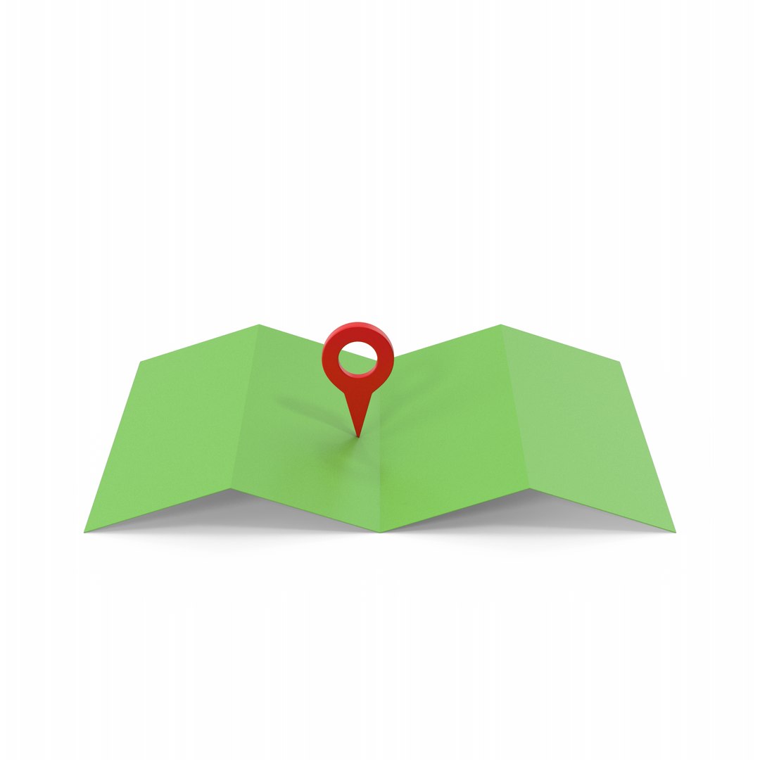 3D Map Paper And Pin - TurboSquid 2193320