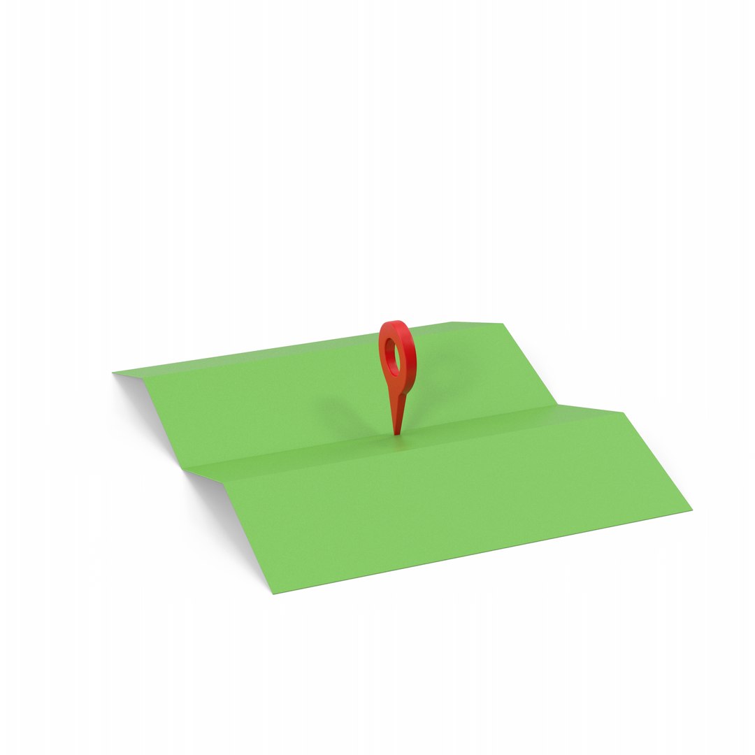 3D Map Paper And Pin - TurboSquid 2193320