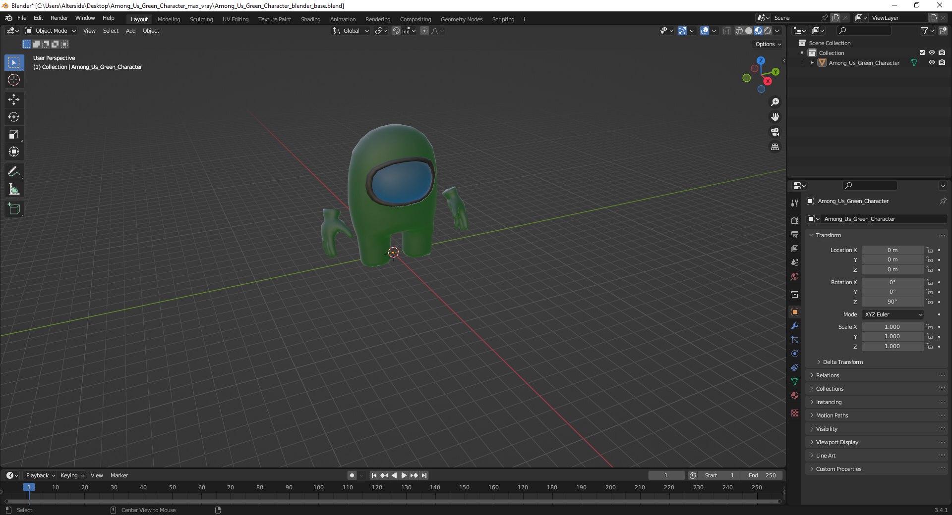 Among Us Green Character 3D - TurboSquid 2003845