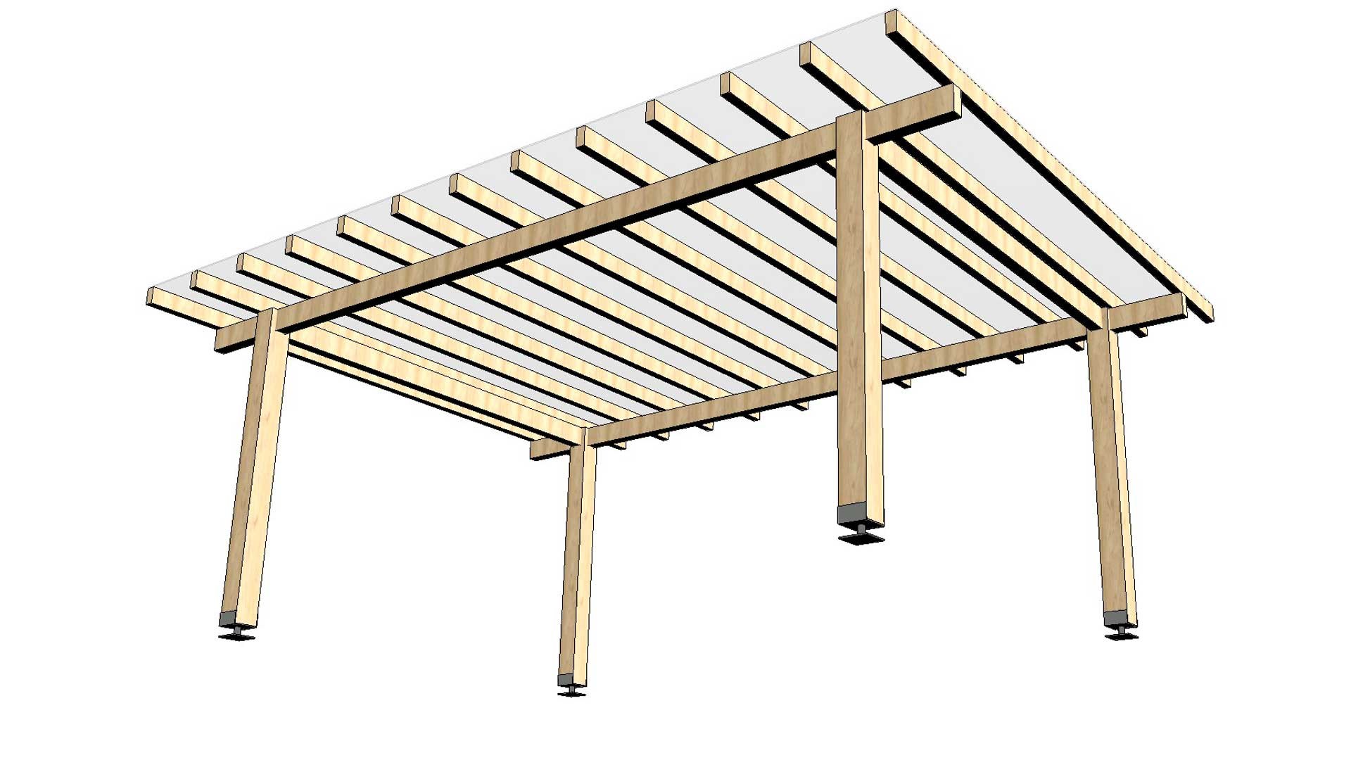 3D Fully Parametric Wooden Pergola - TurboSquid 2049143