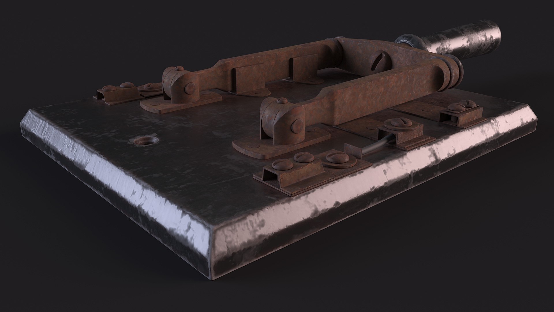 Old Brass And Slate Power Switch 3D Model - TurboSquid 2051105