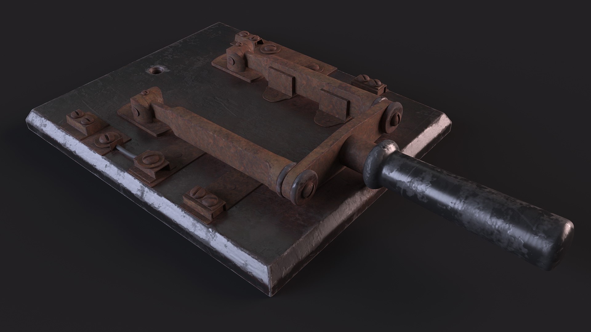 Old Brass And Slate Power Switch 3D Model - TurboSquid 2051105