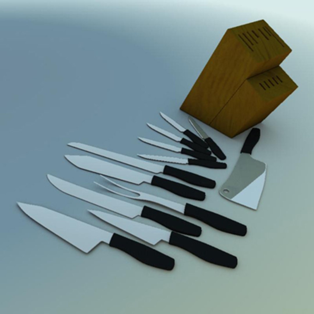 3d Kitchen Knives Model