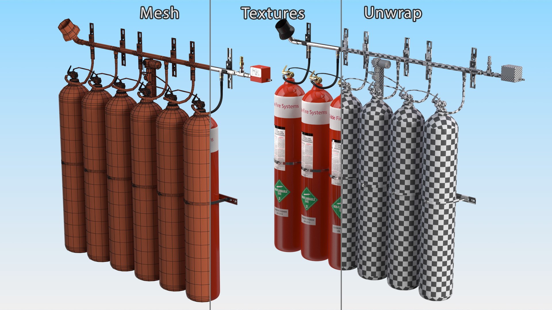 Dioxide Fire Extinguisher System 3D - TurboSquid 2238813