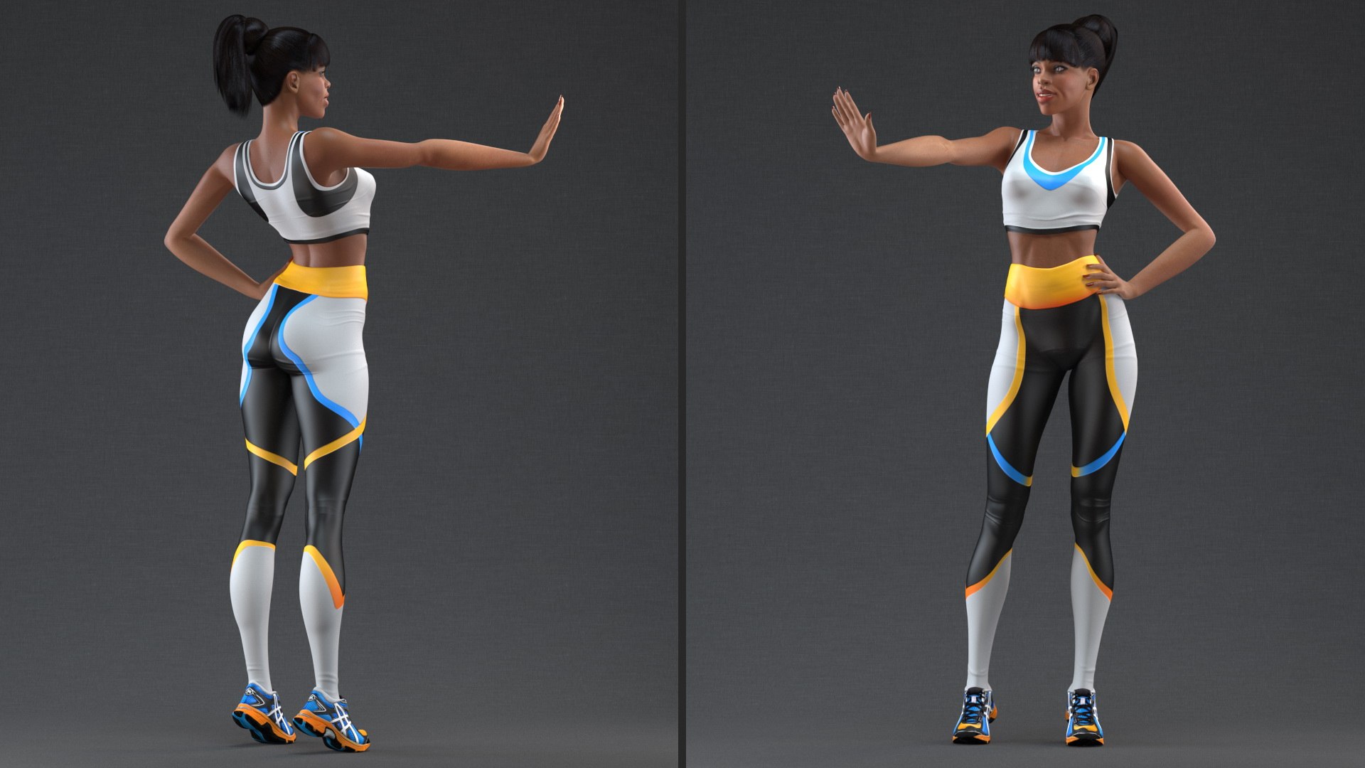 3D light skin fitness woman model - TurboSquid 1657998