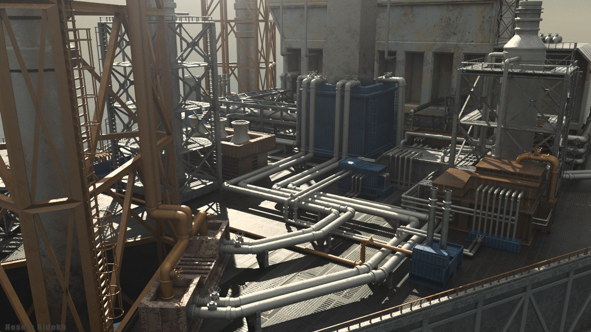 Oil Rig Triangle 3D - TurboSquid 2186679