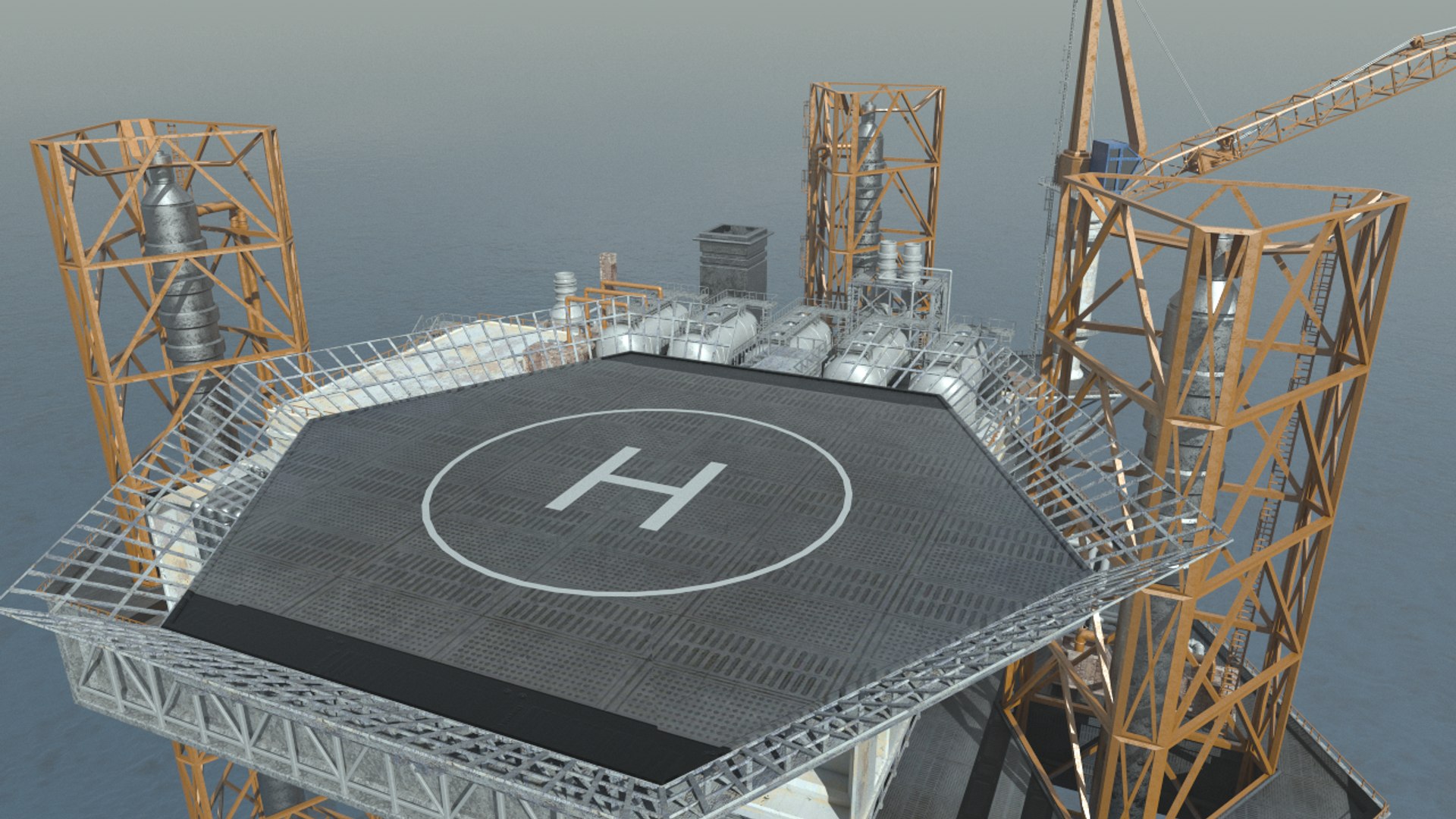 Oil Rig Triangle 3D - TurboSquid 2186679