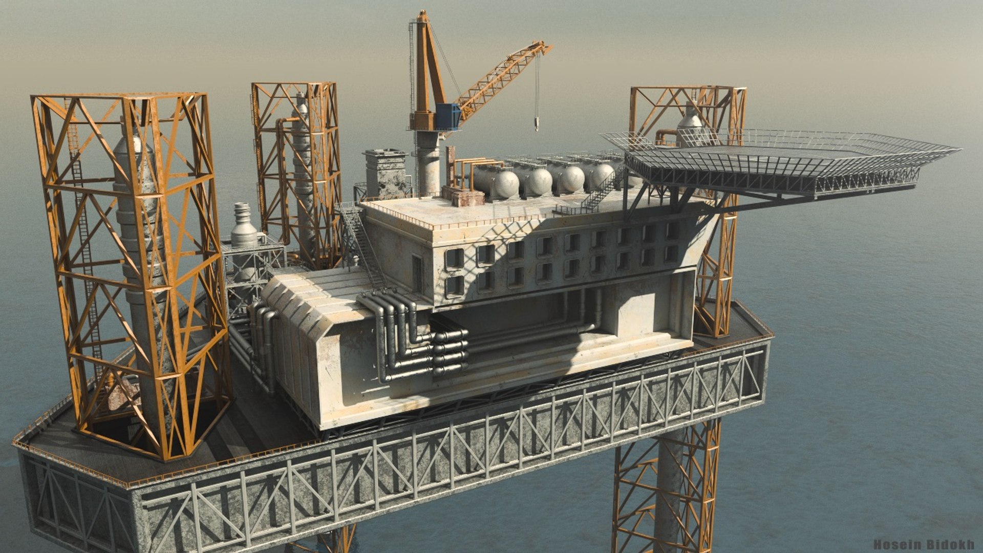 Oil Rig Triangle 3D - TurboSquid 2186679