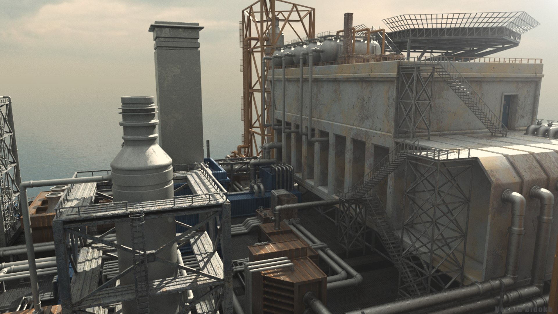 Oil Rig Triangle 3D - TurboSquid 2186679