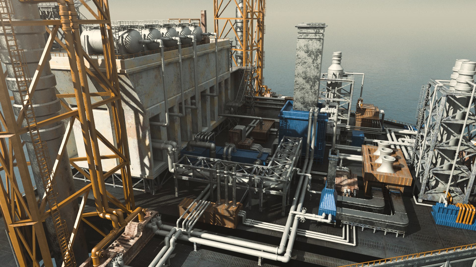 Oil Rig Triangle 3D - TurboSquid 2186679