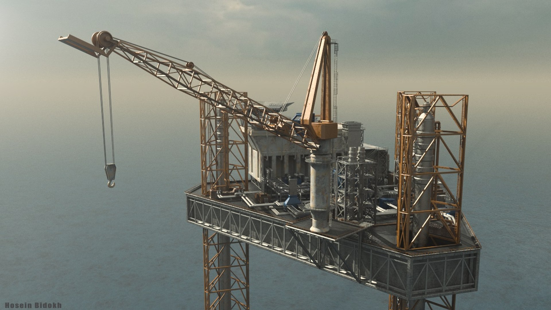 Oil Rig Triangle 3D - TurboSquid 2186679