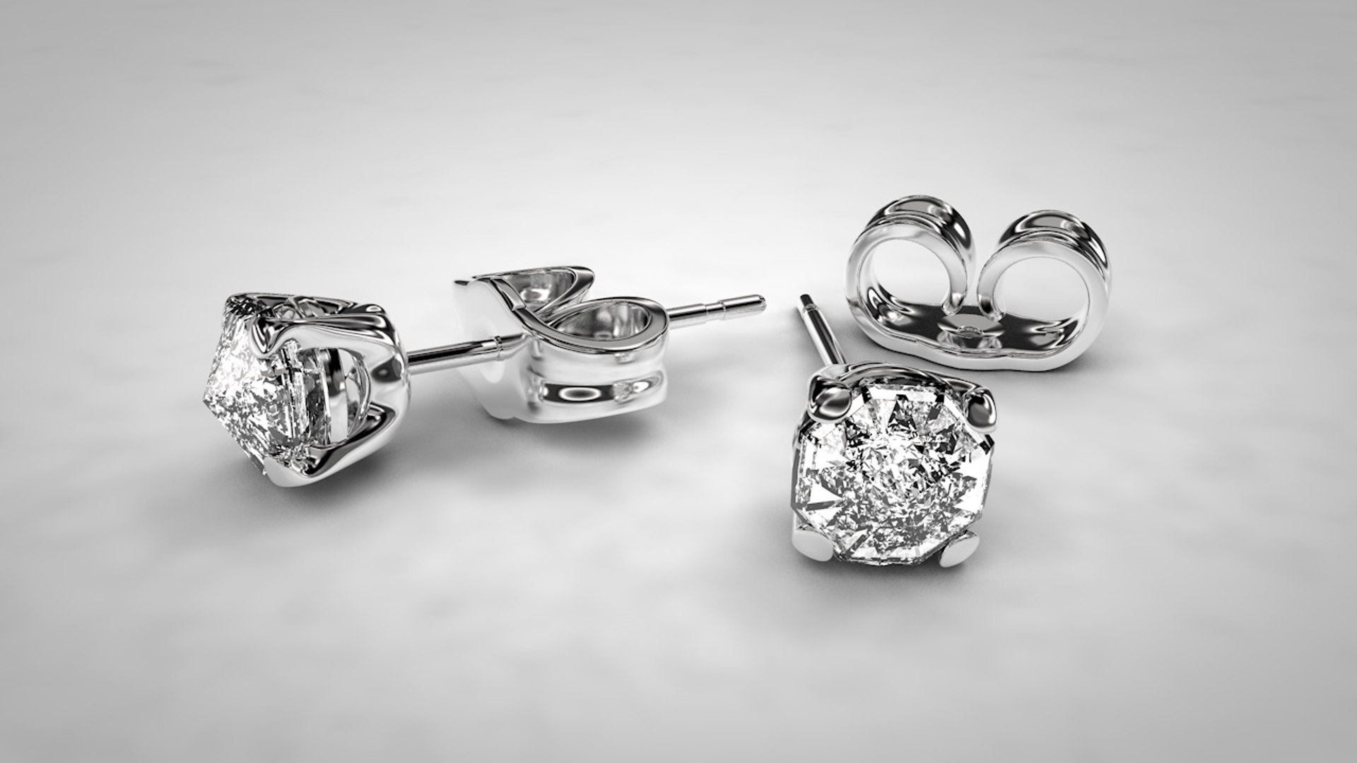 Diamond Earing 3D Model - TurboSquid 1374782