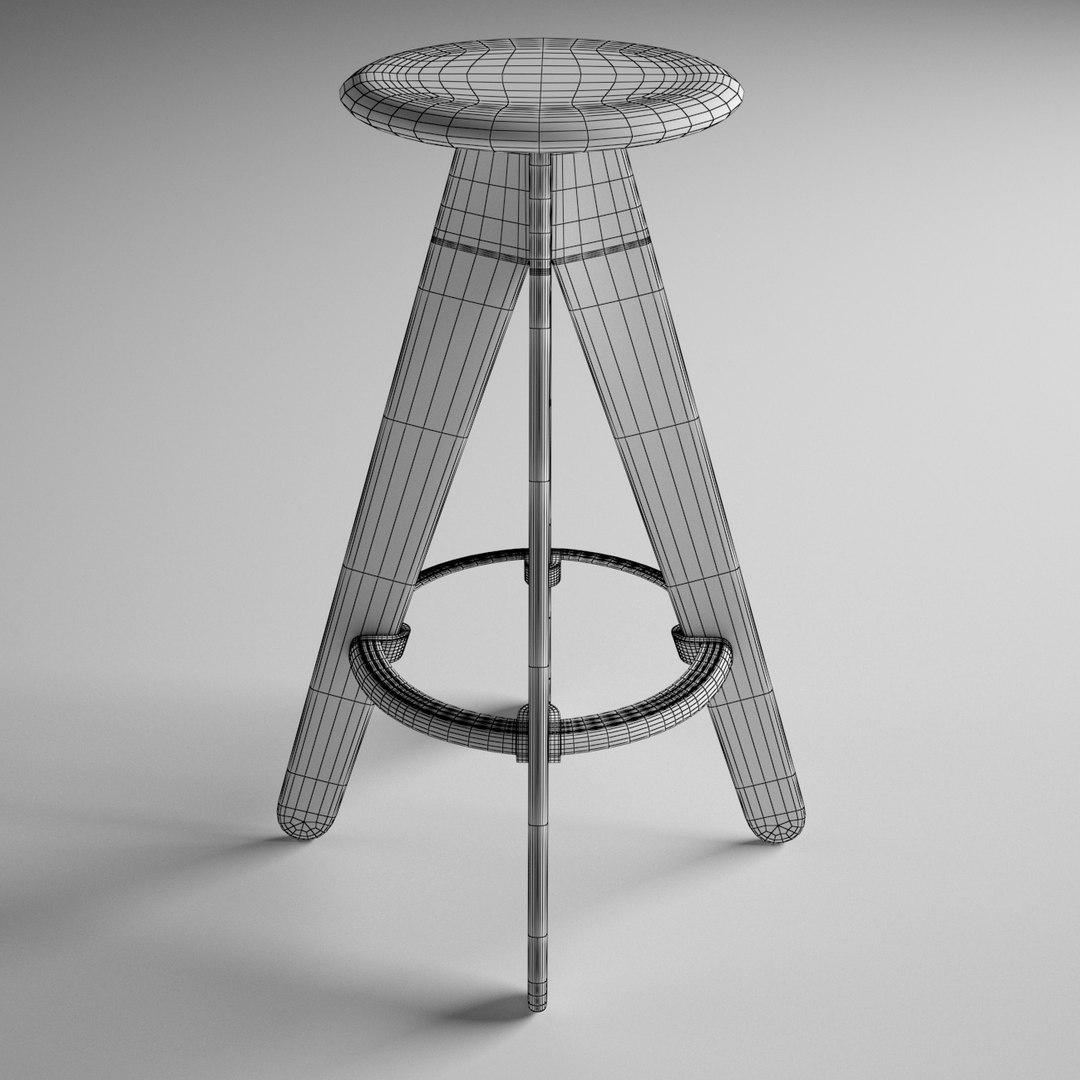3d Slab Bar Stool Natural Model
