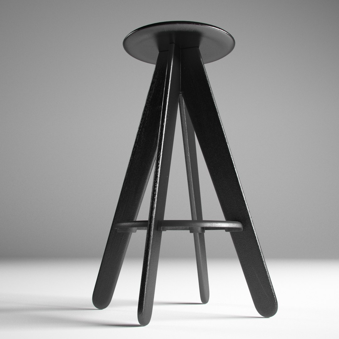 3d Slab Bar Stool Natural Model