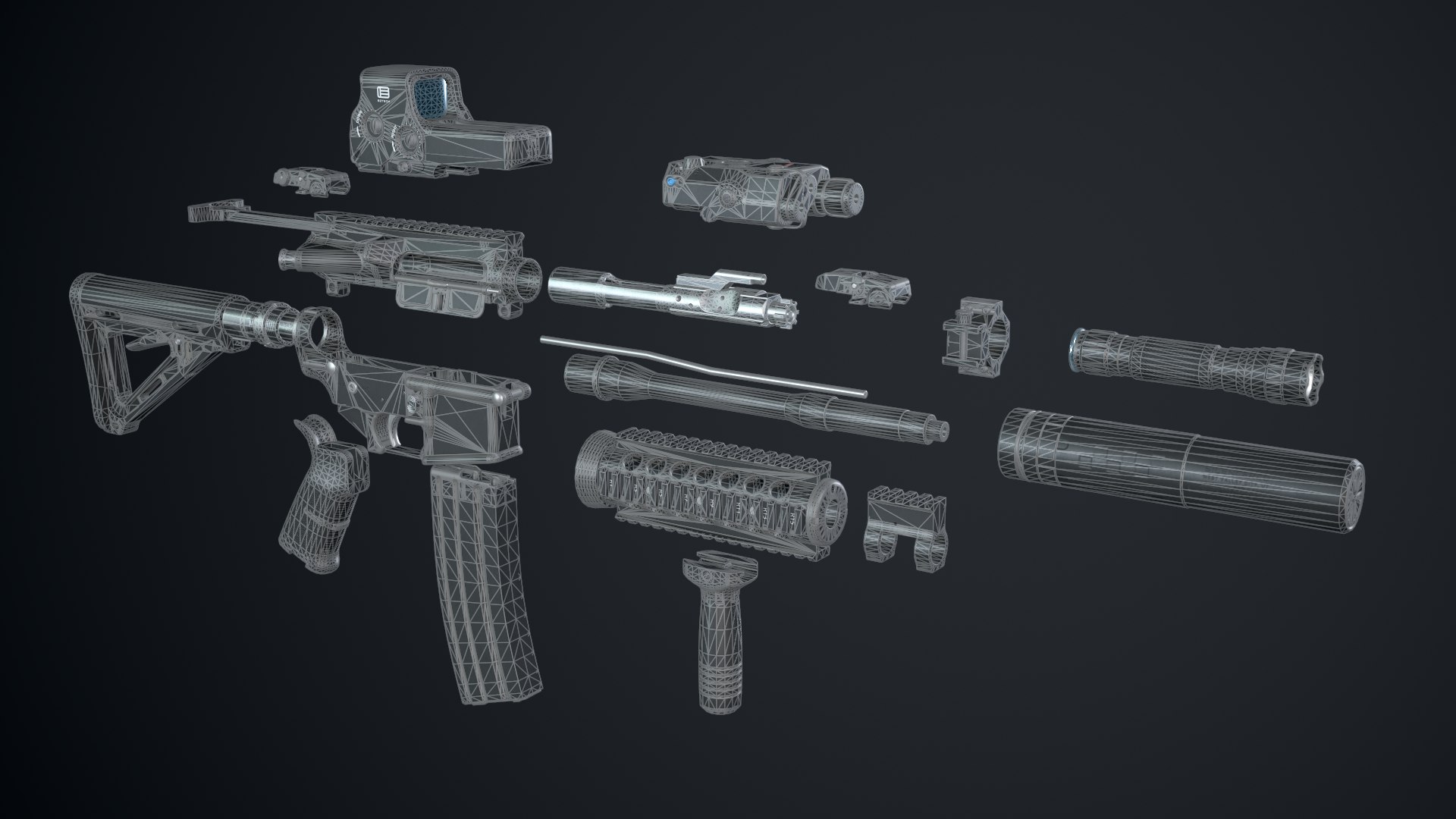 3D M4A1 Custom-04 Modular - TurboSquid 1874564